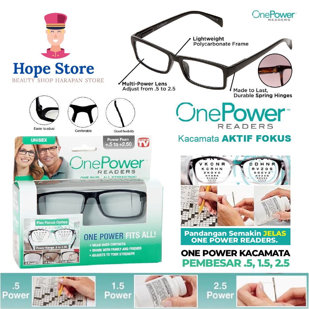 Jual Hope Store - [ READY ] Kacamata ONE POWER READERS Auto Focus ...