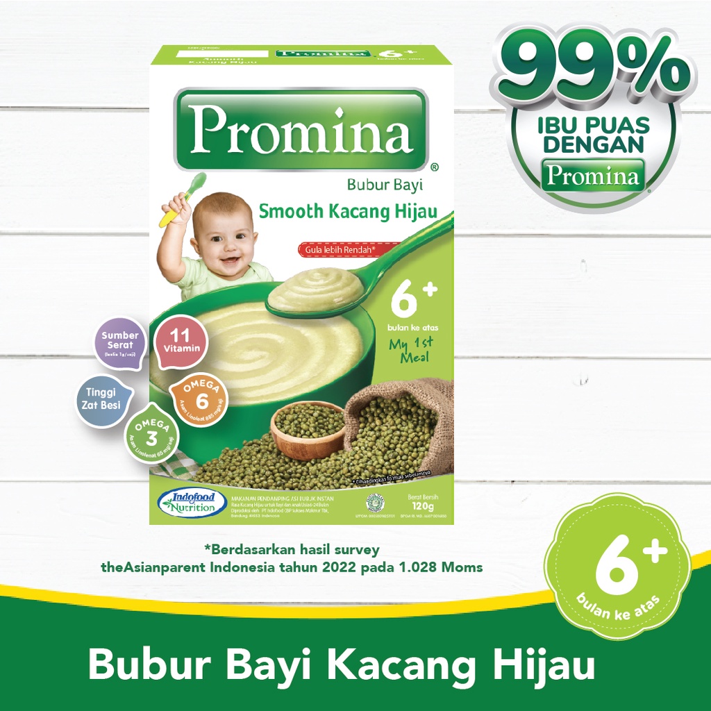 Jual Promina Bubur Bayi 6+ Smooth Kacang Hijau Box 120 g x 1 Pcs ...
