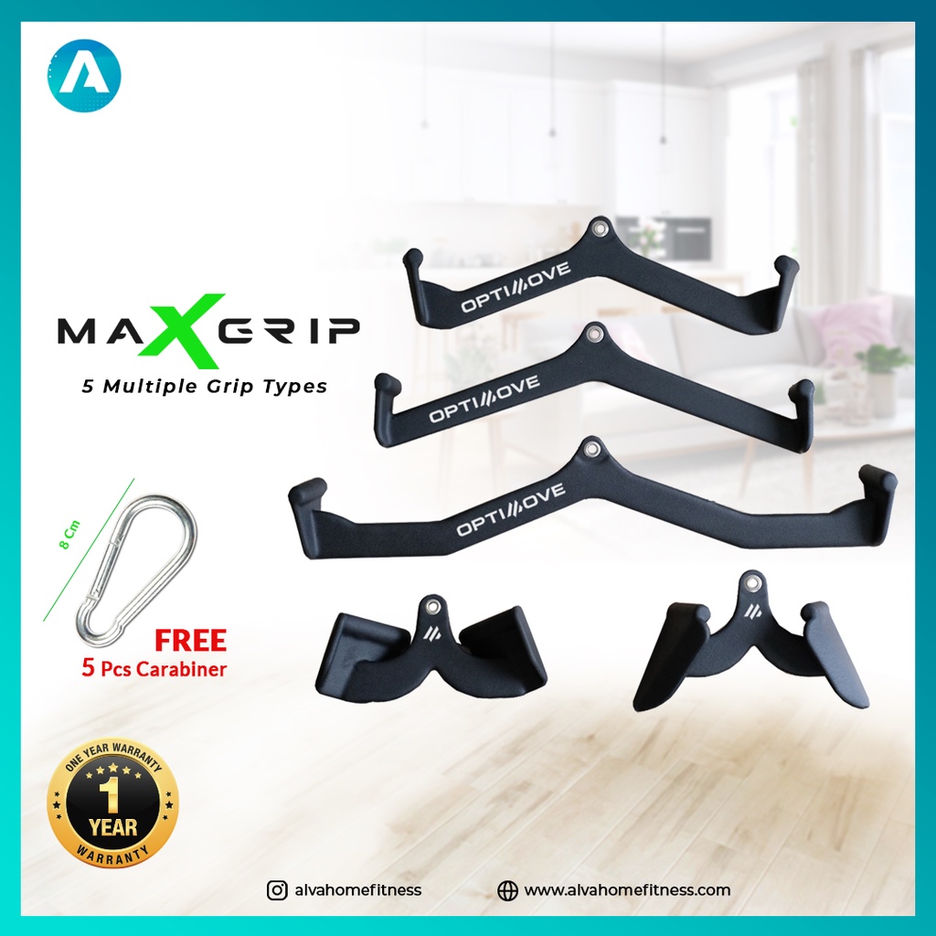 Jual OPTIMOVE Mag Grip MaXgrip Lat Pulldown Pull Down Bar Handle Set ...