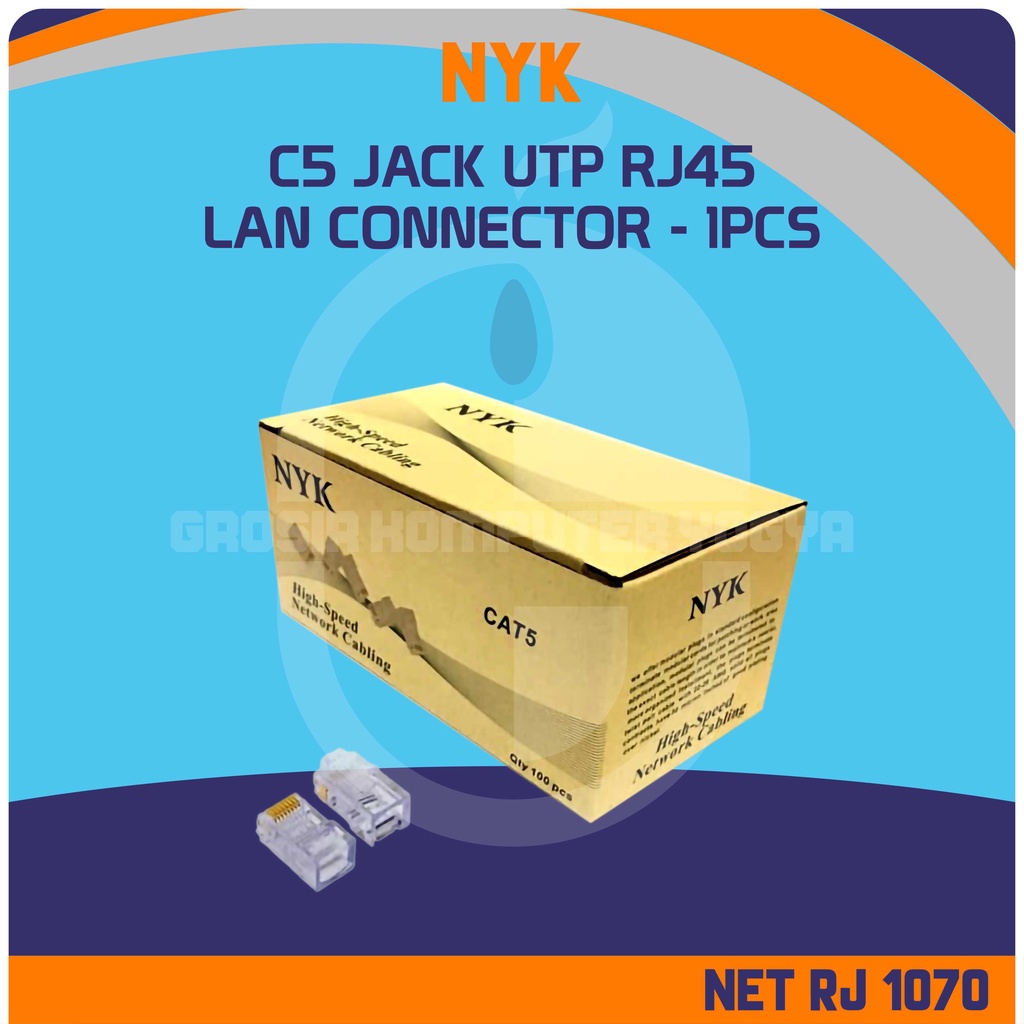 Jual NYK C5 Jack UTP RJ45 Cat 5 Network Connector Konektor LAN - 1Pcs ...