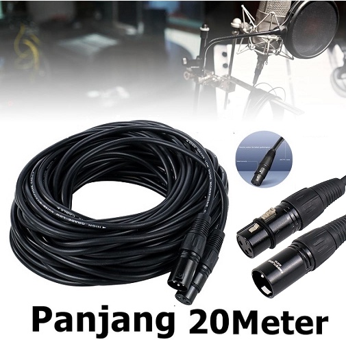 Jual Kabel Mic Extension Microphone Karaoke XLR Male to Female 3P / M/F ...