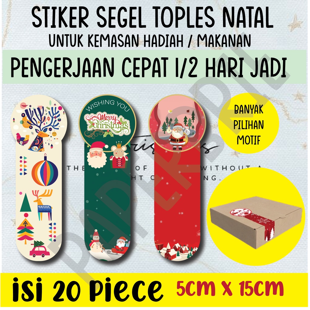 Jual STICKER SEGEL TOPLES I LABEL MERRY CHRISMAS stiker segel hadiah ...