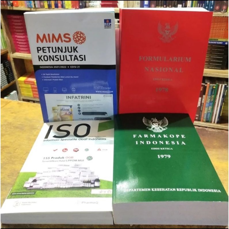 Jual BUKU PAKET FARMASI MIMS, ISO, FARMAKOPE EDISI TIGA, FORMULARIUM NASIONAL | Shopee Indonesia