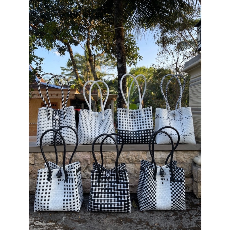 Jual TAS ANYAMAN MONOCHROME Tas Jali Tas Jaly Tas Anyaman Plastik ...