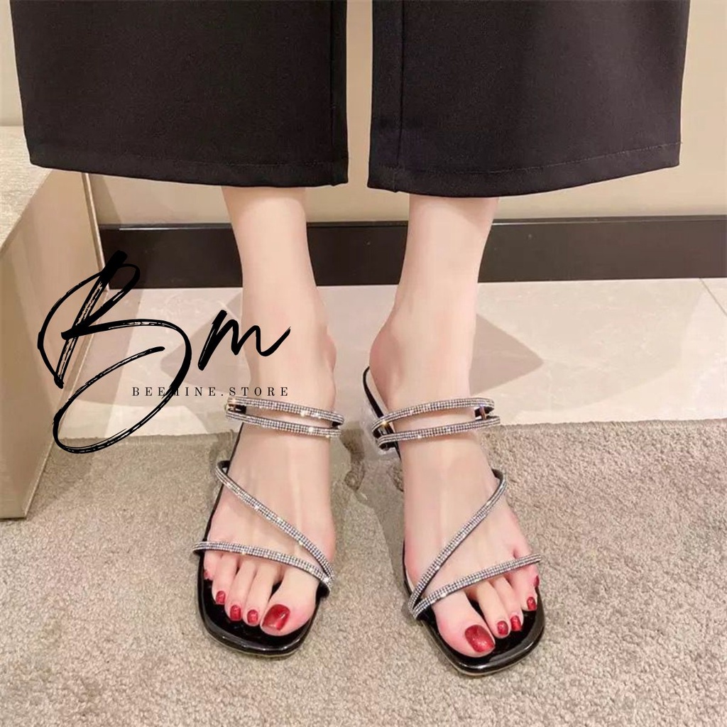 Jual Sandal Hak Tahu / Heels Tali Glitter Wanita Balance 4 cm 0212-3A ...