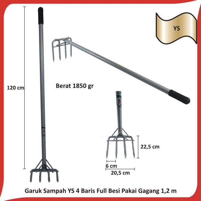 Jual GARUK SAMPAH SEKOP GARPU BESI TEBAL PAKAI GAGANG 120 CM YS ...