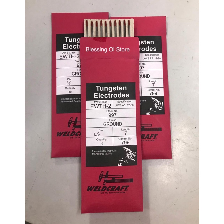 Jual TUNGSTEN ELECTRODES LAS ARGON WELDCRAFT | Shopee Indonesia