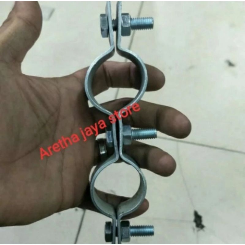 Jual klem pipa dobel 2"x2" galvanis | Shopee Indonesia