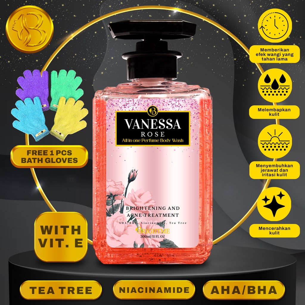 Jual BrightMe Vanessa Rose Body Wash 300 ml | Shopee Indonesia
