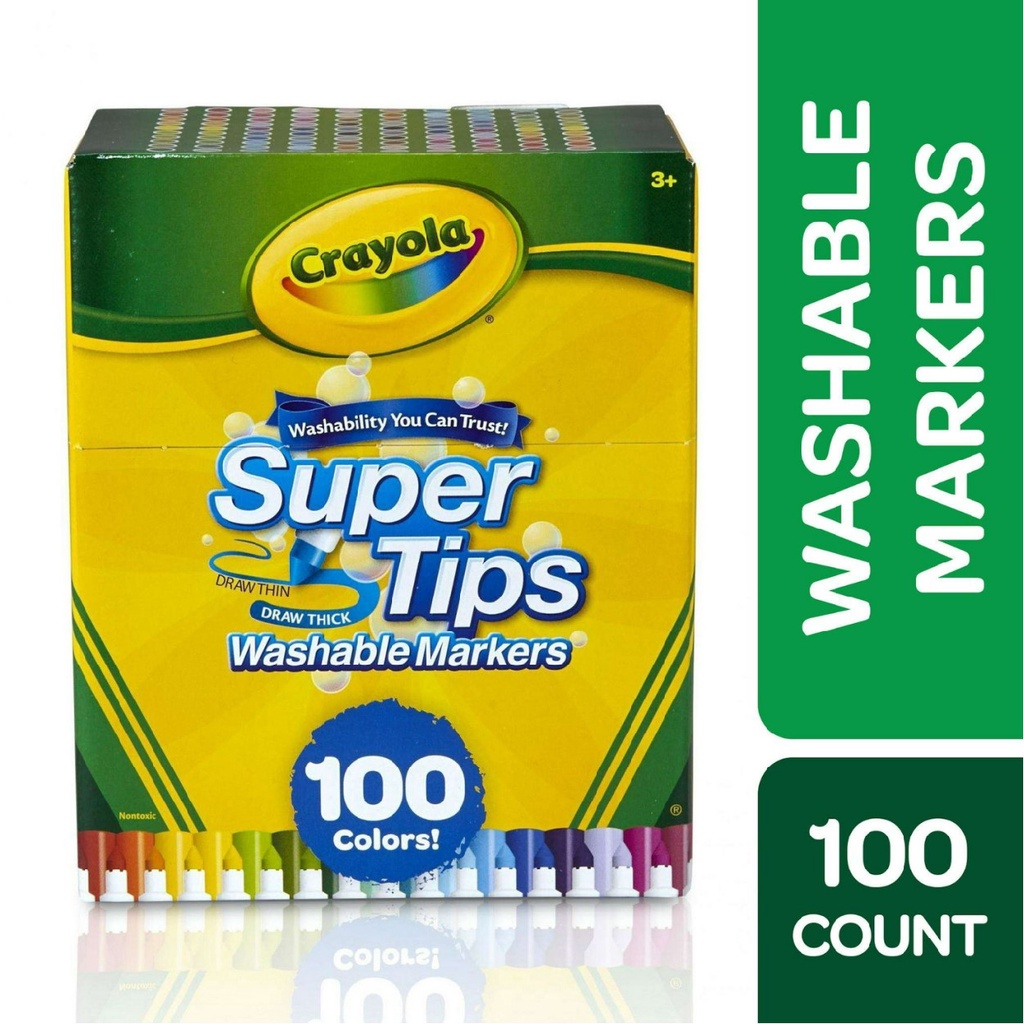Jual Crayola Washable Supertips Super Tips Marker Markers - 100 Color ...
