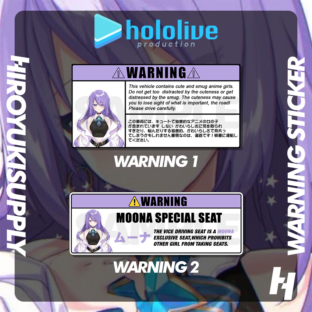 Jual Sticker Moona Hoshinova Vtuber Hololive ID Warning JDM | Shopee Indonesia