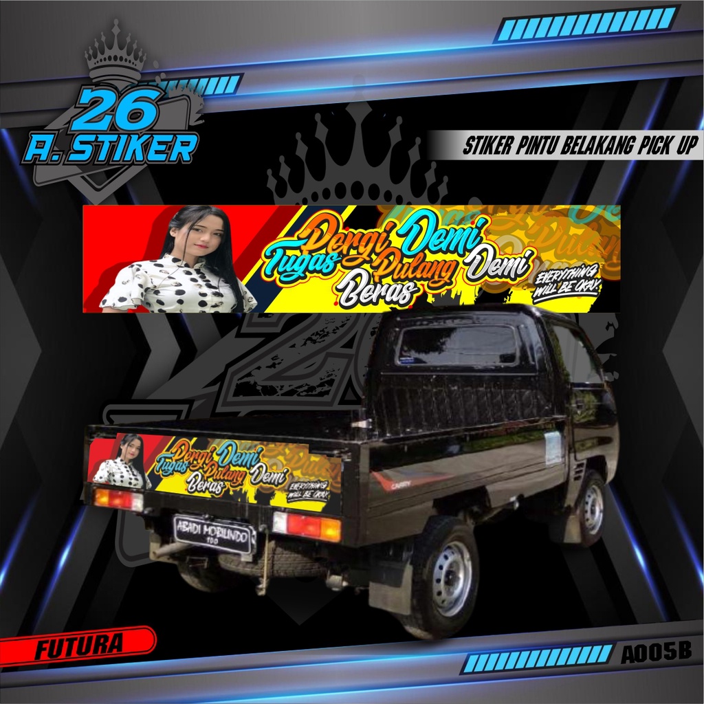Jual Stiker Decal Pintu Bak Belakang Pick Up PERGI DEMI TUGAS PULANG ...