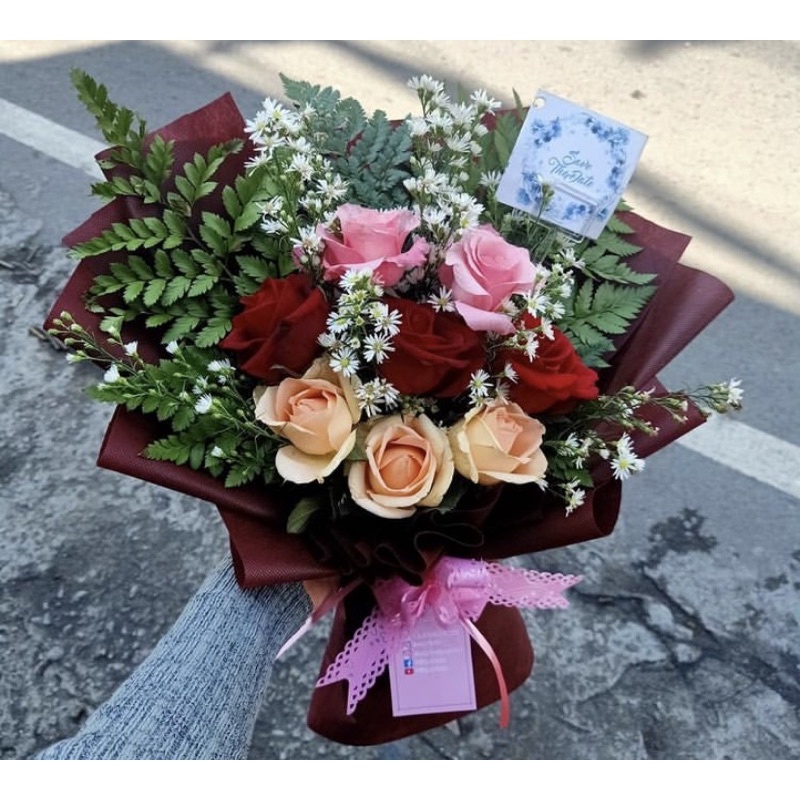Jual buket bunga mawar segar / fresh rose bouquet / bucket murah ...