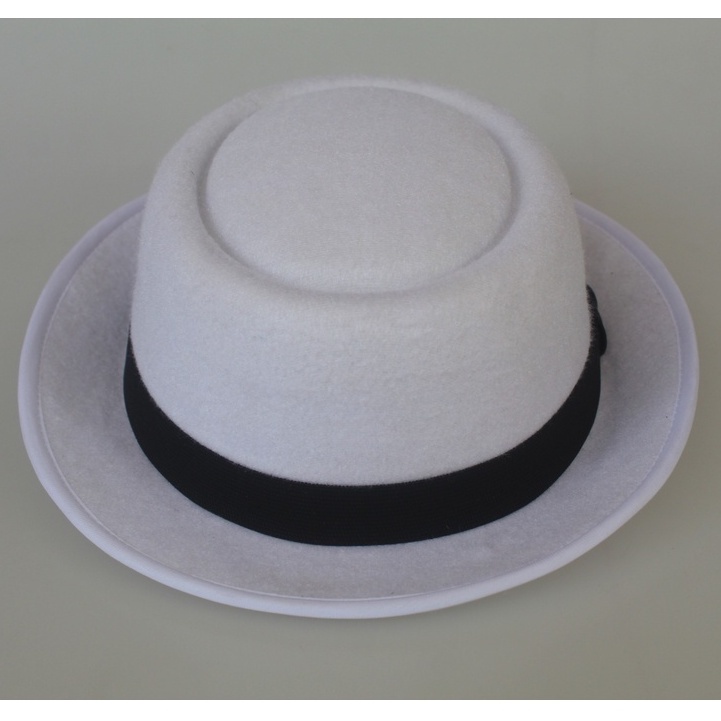 Jual Topi Laken Bulat pork pie hat topi bulat fedora | Shopee Indonesia