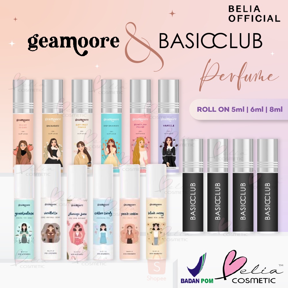 Jual BELIA GEAMOORE & BASICCLUB Perfume Roll On 5ml / 6ml / 8ml ...