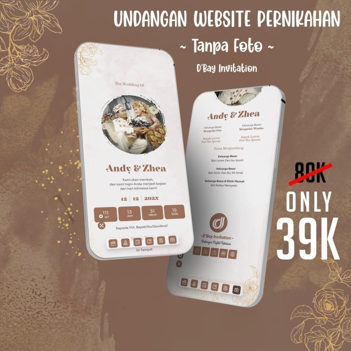 Jual Undangan Digital Website Pernikahan Online | Tema Bugoy 04 - Tanpa Foto | Shopee Indonesia