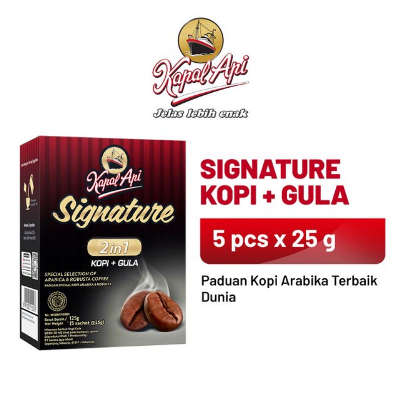 Jual Kopi Kapal Api Signature 2in1 Kemasan Box Isi 5 Sachet | Shopee Indonesia