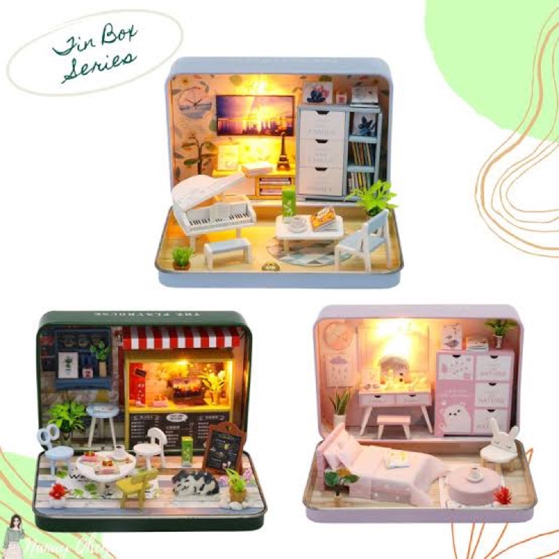Jual DIY miniature doll house kit tin box rumah boneka mini kotak ...