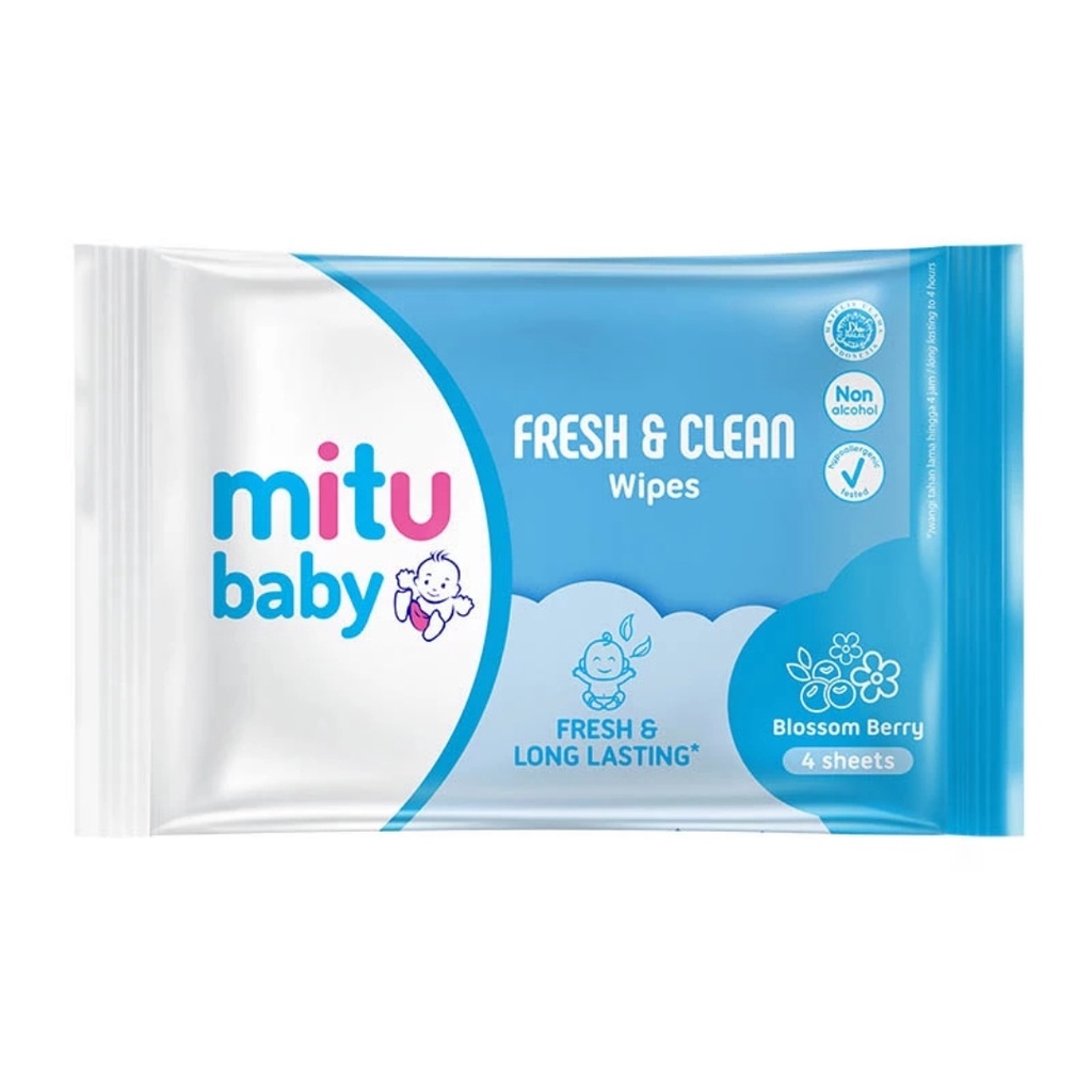 Jual Mitu Baby Wipes Tisu Basah Fresh&Clean Blossom Berry 4s | Shopee ...