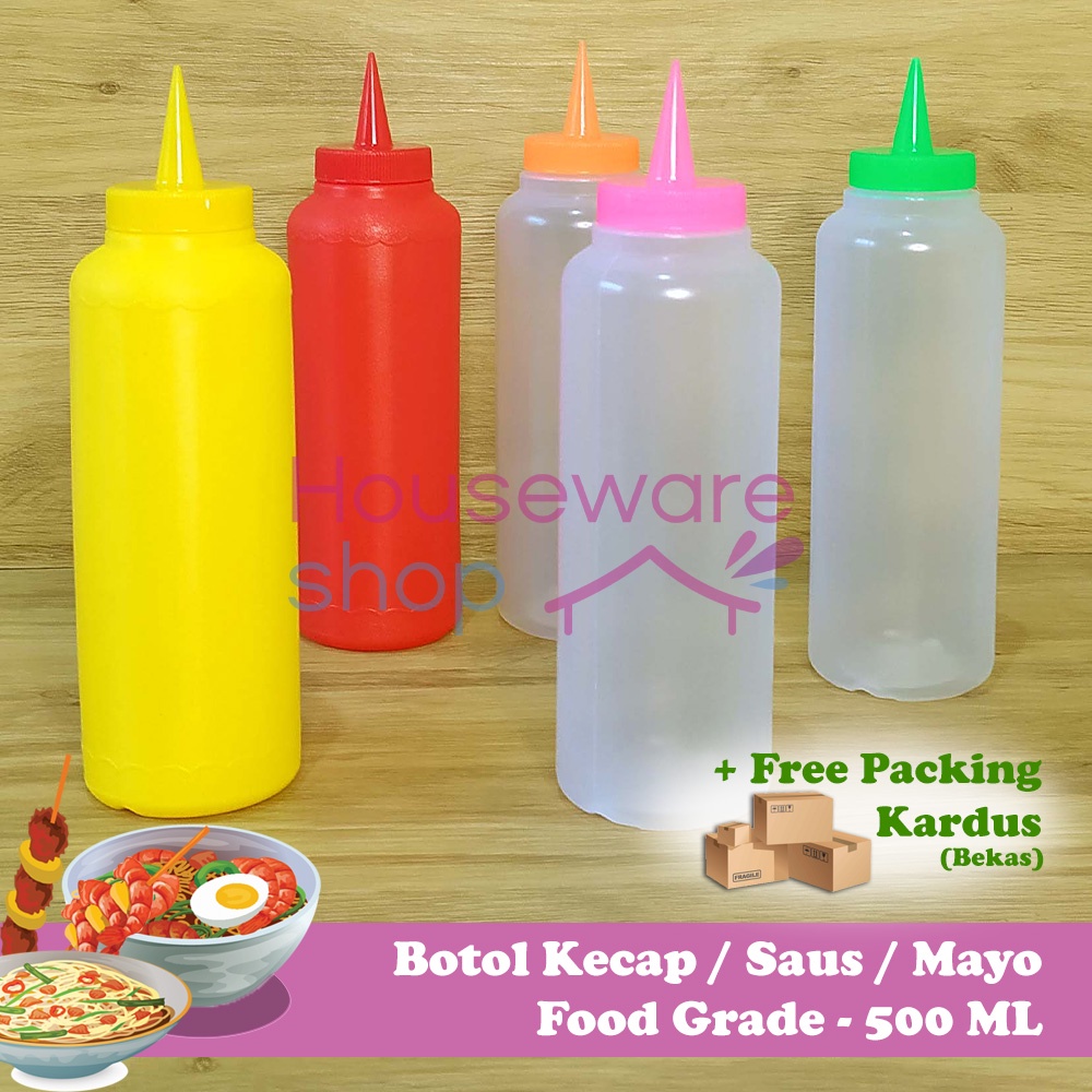 Jual Botol Kecap Gogo 500 ML Merah Kuning Tranparant Bening / Botol ...
