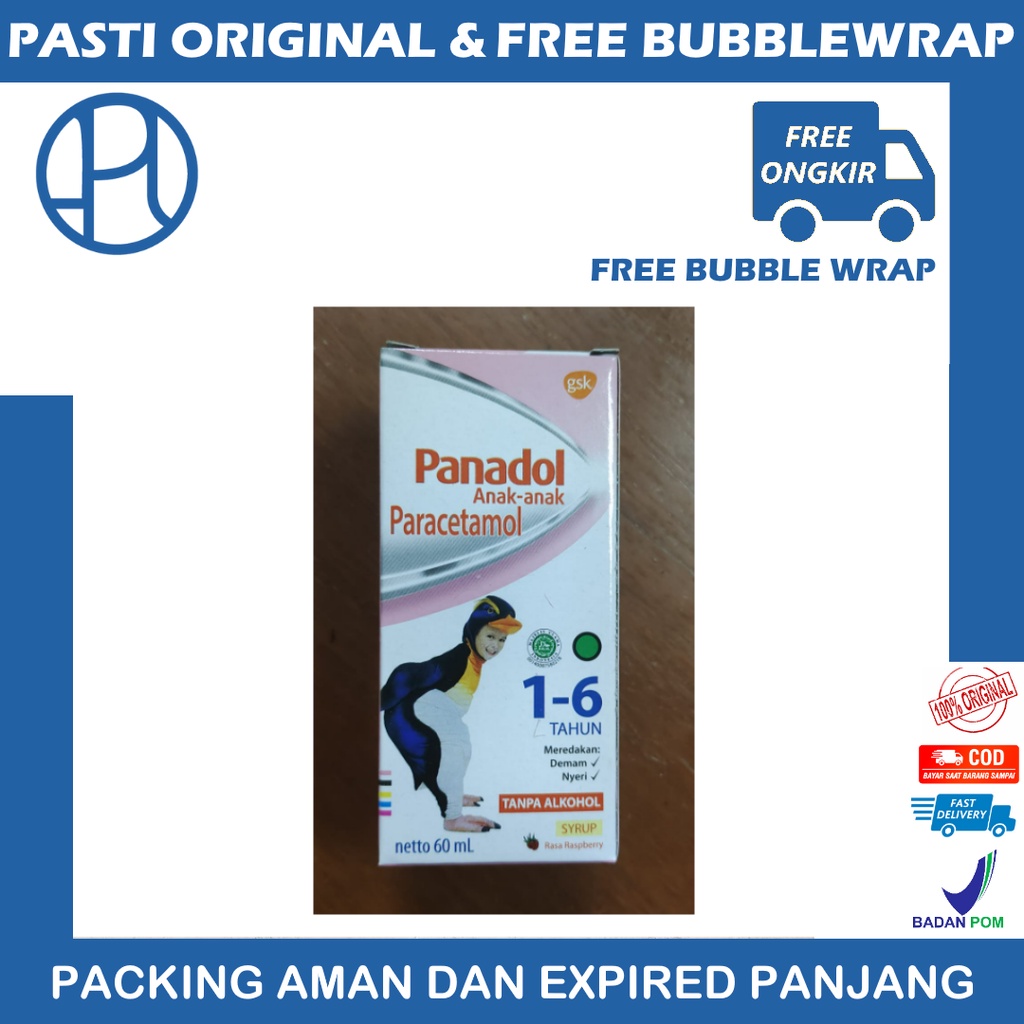 Jual PANADOL ANAK SYRUP 60ML RASA RASPBERRY PARACETAMOL UNTUK PANAS ...