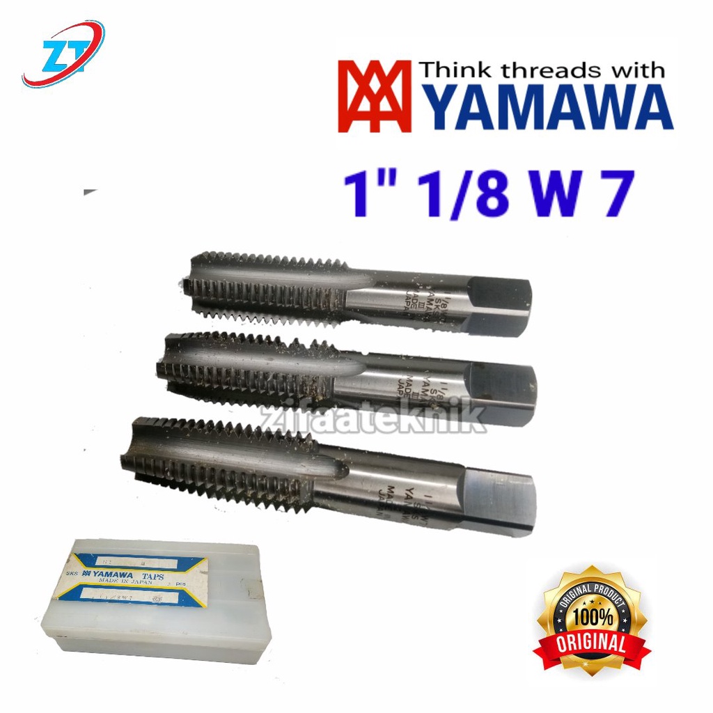 Jual HAND TAP SKS YAMAWA TAPS inchi 1 1/8 W7 3Pcs Original Made in Japan | Shopee Indonesia