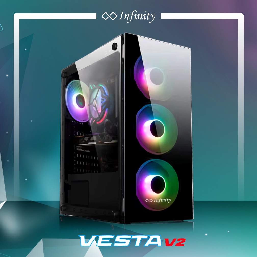 Jual Casing PC ATX Infinity VESTA V2 Tempered Glass with 4 Fan RGB ...