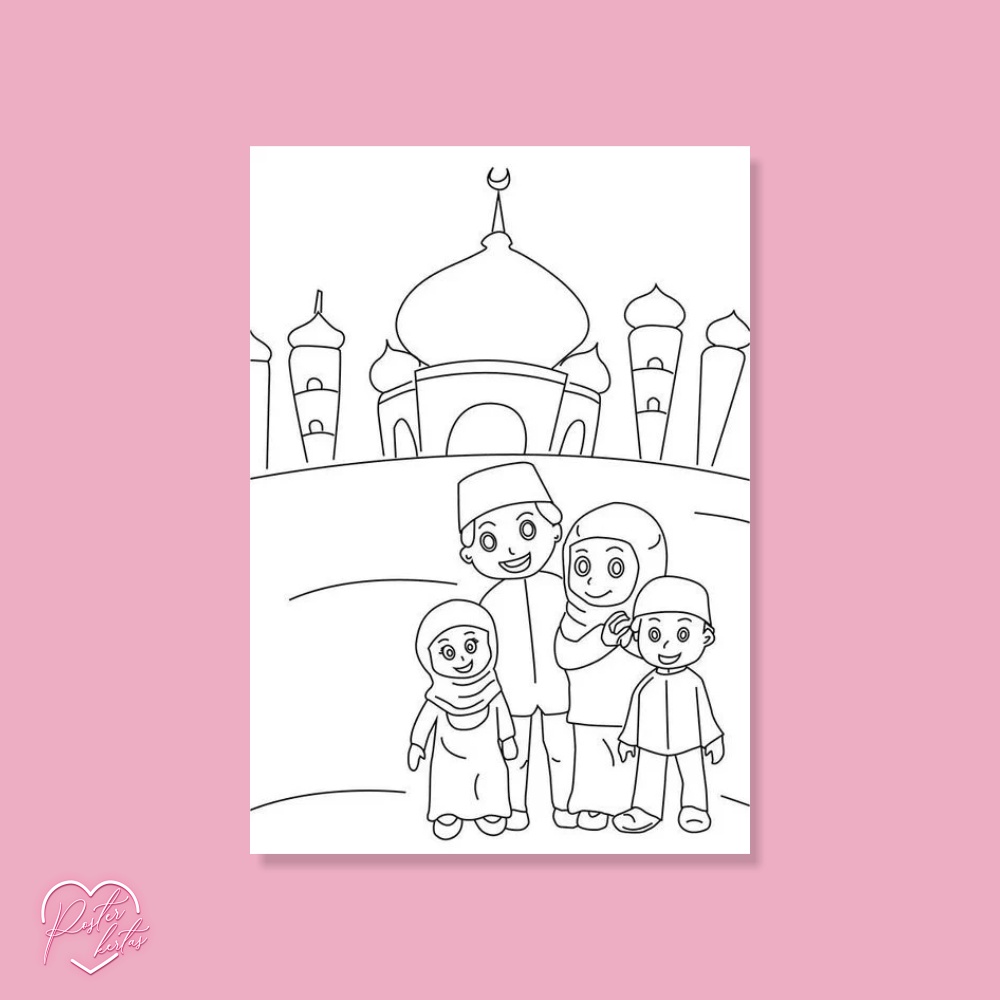 Jual LEMBAR SKETSA KERTAS GAMBAR BELAJAR MEWARNAI COLOURING ANAK TK ...