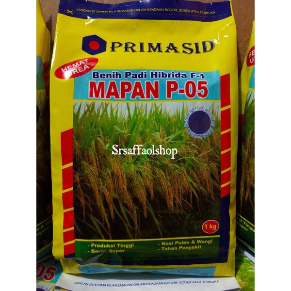 Jual Benih Bibit Padi Hibrida F-1 MAPAN P- 05 PRIMASID 1Kg 100% Original Kemasan Pabrik Exp 2026 ...