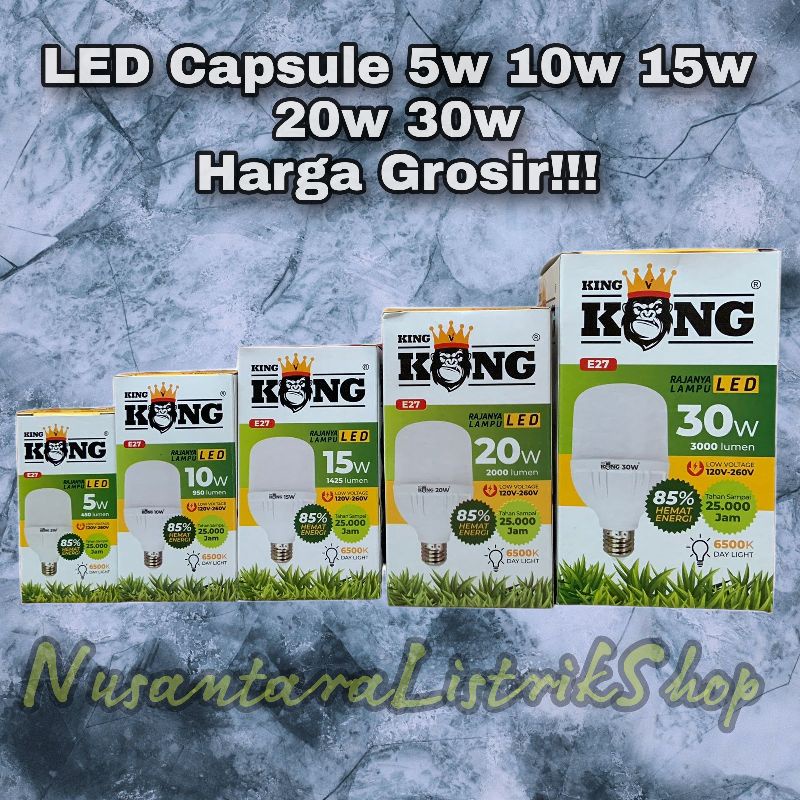 Jual Lampu Led Kingkong 5W 10W 15W 20W 30W Led Capsule 6500K Putih Cool Daylight | Shopee Indonesia