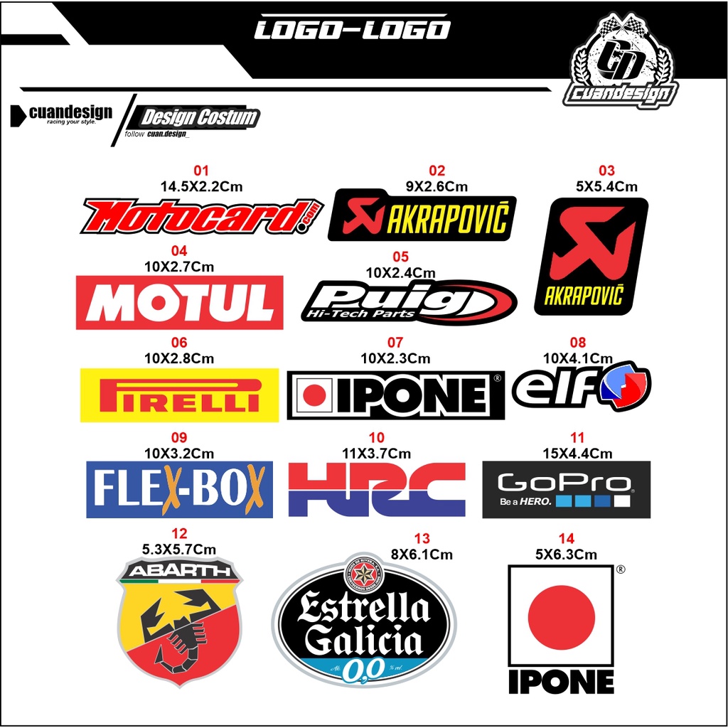 Jual STICKER SPONSOR SUPERBIKE MOTUL MOTOCARD MICHELIN STIKER MOTOGP ...