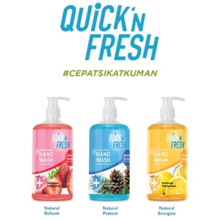 Jual QUICK N FRESH HAND WASH 500ML free hand gel 100ml ED.042024 ...