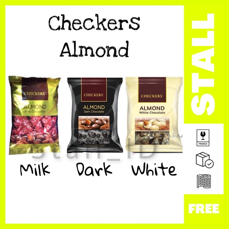 Jual Coklat Checkers Almond Chocolate 150 gr | Shopee Indonesia