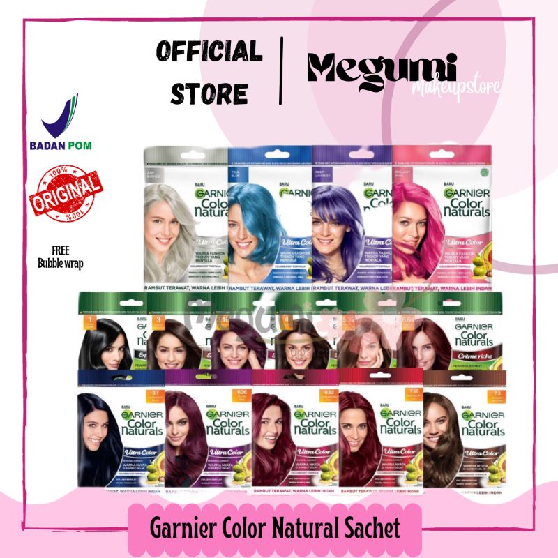 Jual { megumi_makeup } Garnier color (cat rambut) sachet 20 gr | Shopee ...