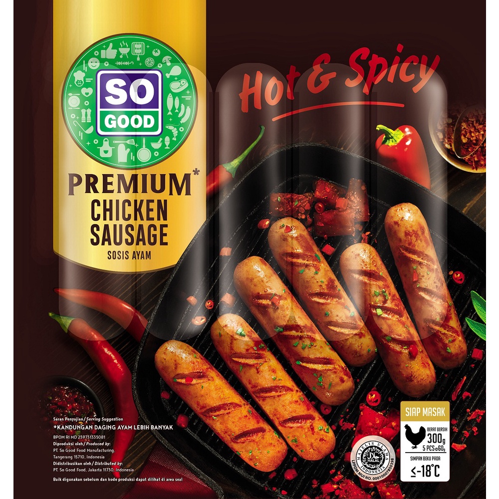Jual SOSIS AYAM PEDAS SO GOOD PREMIUM HOT AND SPICY SAUSAGE 300GR ...