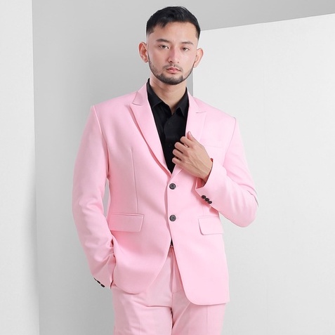 Jual Goldy Outfit - Jas Pria Formal Pink - Vente Series | Shopee Indonesia