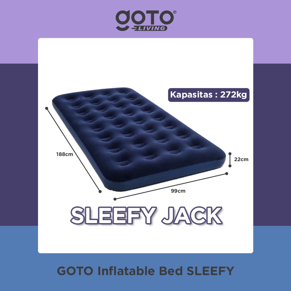 Jual Goto Sleefy Matras Tidur Kasur Angin Pompa Tiup Double Air Bed ...
