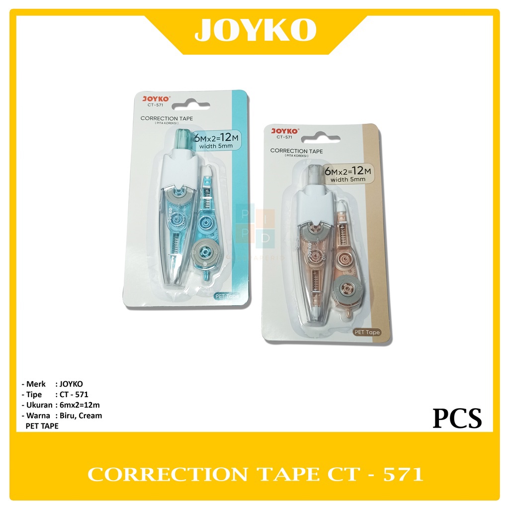 Jual Joyko Correction Tape Pita Koreksi CT-571 12m x 5mm Pcs | Shopee ...