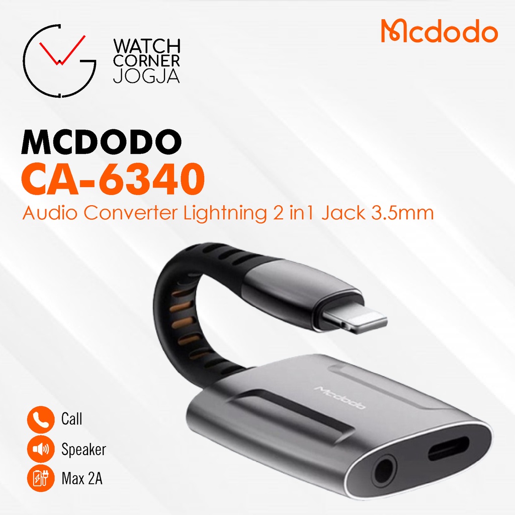 Jual MCDODO CA-6340 Audio Converter Lightning 2in1 Jack 3.5mm ORIGINAL | Shopee Indonesia