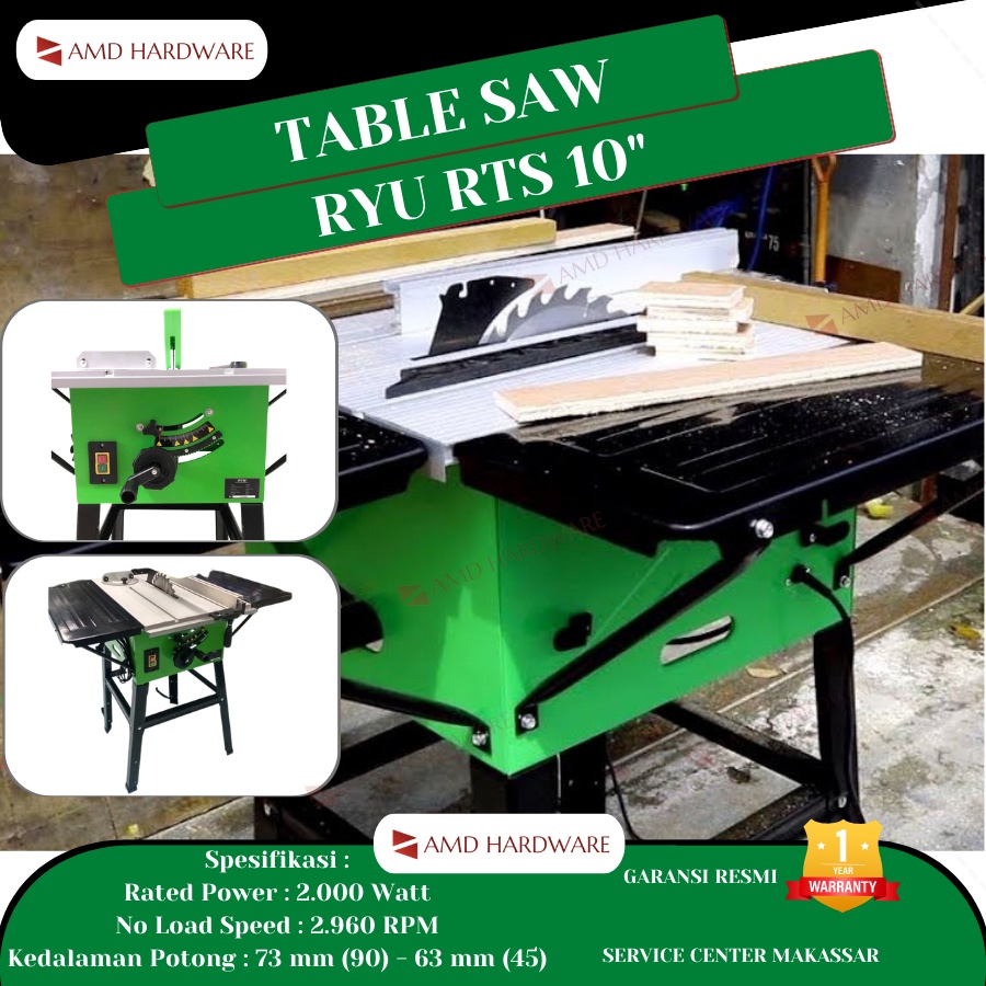 Jual Mesin Table Saw RYU 10 Inch - Mesin Gergaji Meja Potong Kayu RTS ...