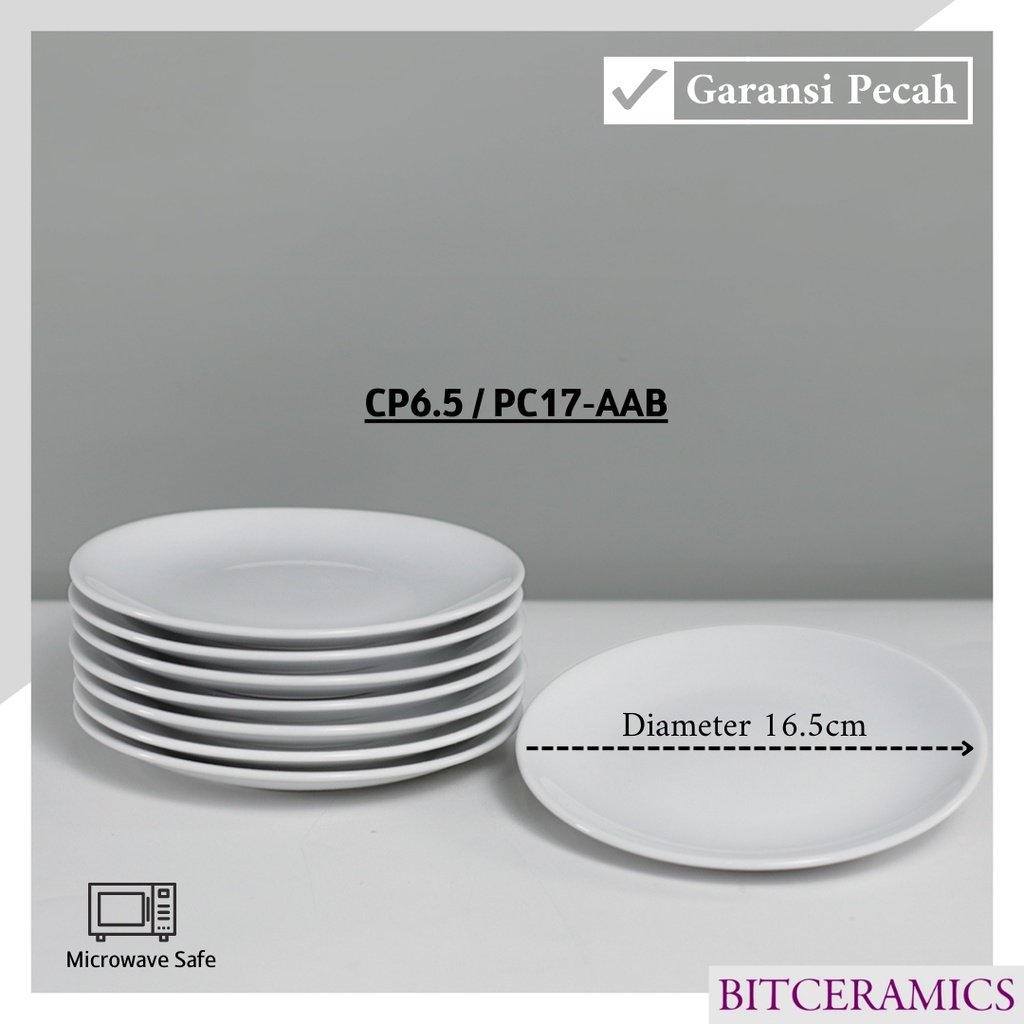 Jual Piring Kue Keramik 16.5cm (1PCS) Polos By Indo Keramik / Piring ...