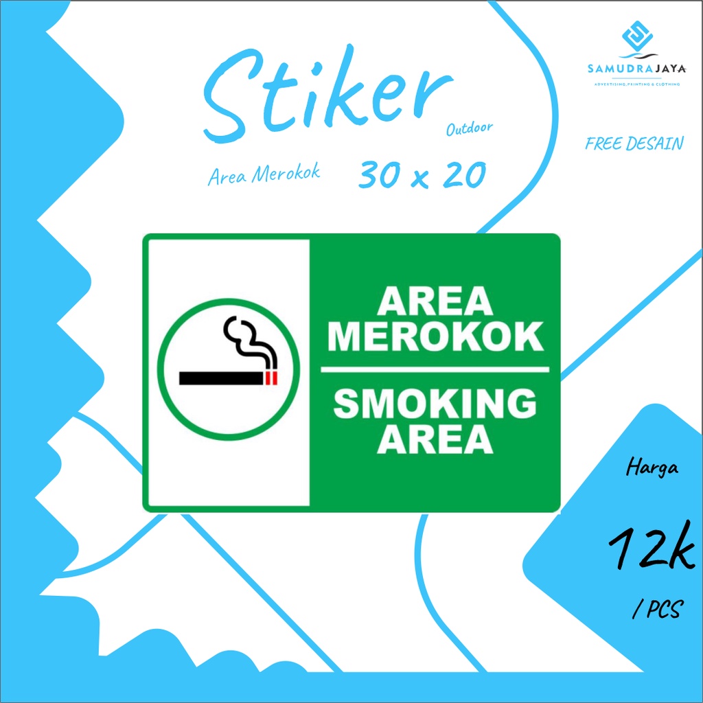 Jual STIKER OUTDOOR AREA MEROKOK 30x20 | Shopee Indonesia