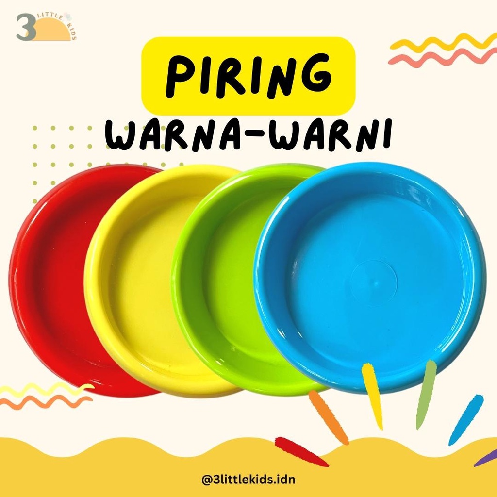 Jual 3LITTLEKIDS - SATUAN Piring Plastik - Sorting Color Plate - untuk ...