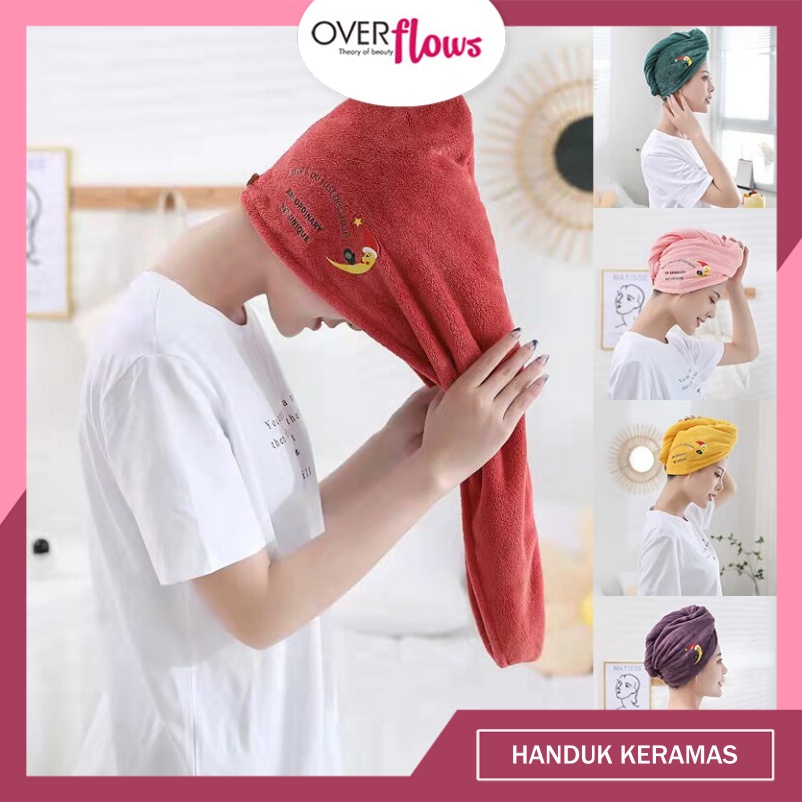 Jual OVERFLOWS.ID Handuk Kepala Setelah Keramas Bahan Coral Fleece ...