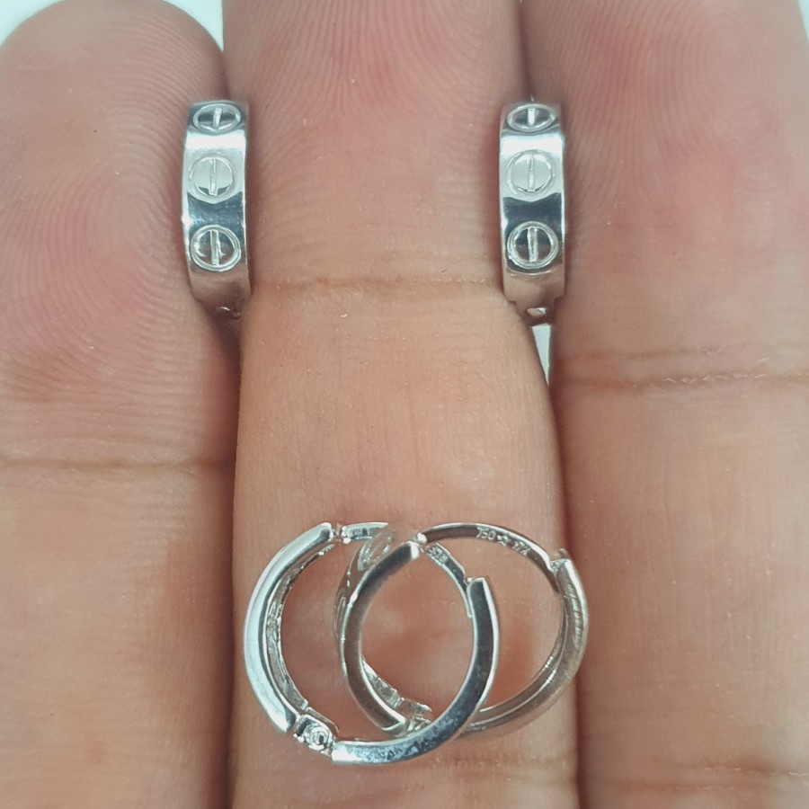 Jual anting gipsi polos motif tanpa mata variasi emas 75% 750 75 % 17k ...