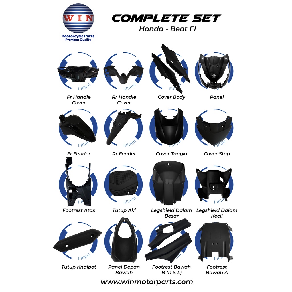 Jual FULL SET BODY BEAT FI INEJEKSI HITAM / COMPLETE SET BODY BEAT FI ...
