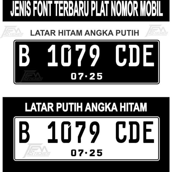 Jual Stiker Cutting Sticker Plat Nomor Nomer Mobil Font Huruf Angka ...