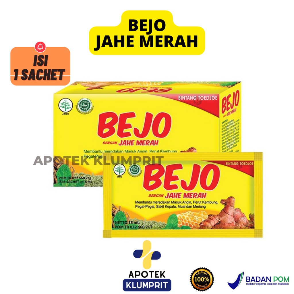 Jual BEJO JAHE MERAH / MERIANG / PILEK / MASUK ANGIN / TIDAK ENAK BADAN ...
