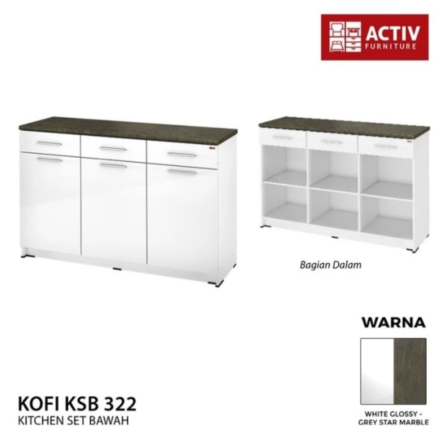 Jual Rak Dapur Kitchen Set Bawah Meja Dapur 2-3 Pintu Lemari Sayur ...
