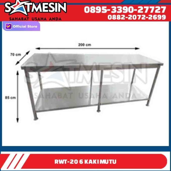 Jual Meja Stainless Steel 2 Meter / Working Table RWT-20 MUTU 6 Kaki ...
